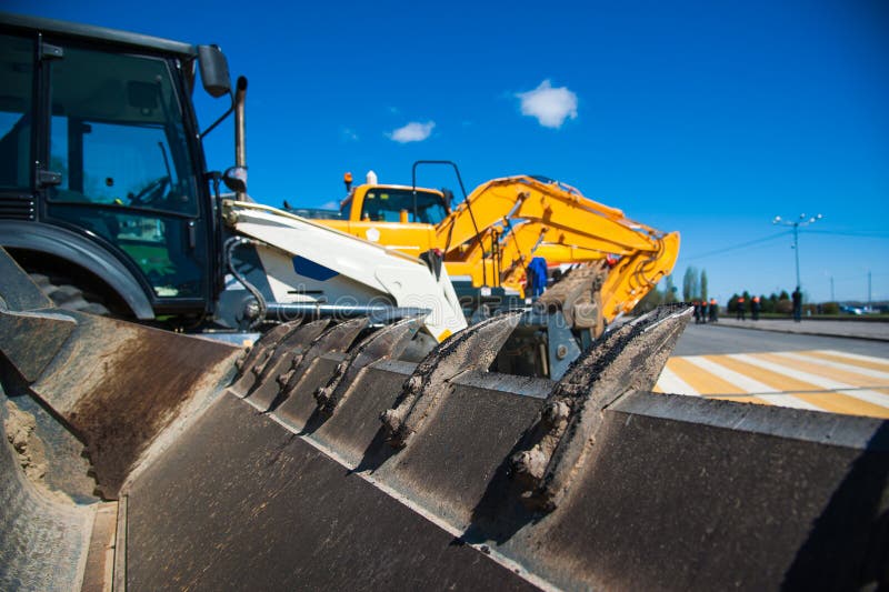Road Construction Equipment Stock Photo - Image of industrial, roller ...