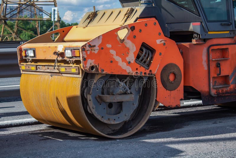 Road Construction Equipment, Skating for Rolling Asphalt Stock Image ...