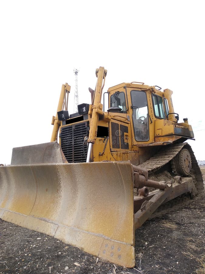 Road Construction Equipment: Yellow Caterpillar Excavator Stock Image ...