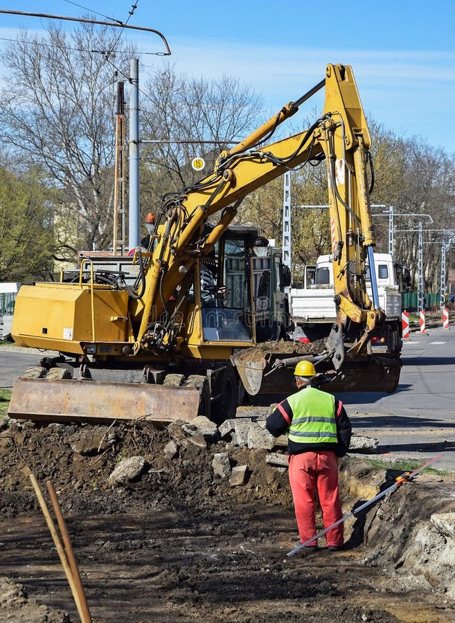 Road construction stock image. Image of class, helmet - 59435811