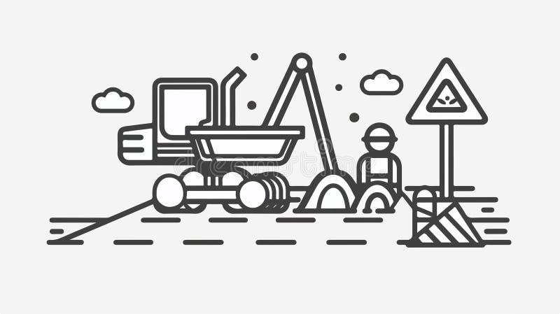 Road Construction Icon for Construction Projects - Vector Illustration ...