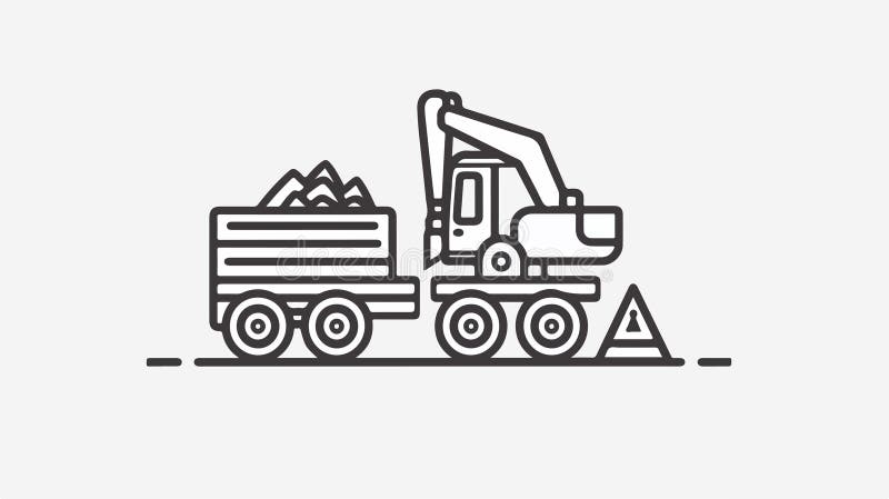 Road Construction Icon for Construction Projects - Vector Illustration ...