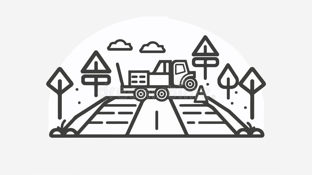 Road Construction Icon for Construction Projects - Vector Illustration ...