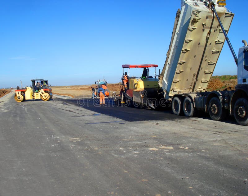 Machinery on Construction Site Stock Image - Image of equipment, loader ...
