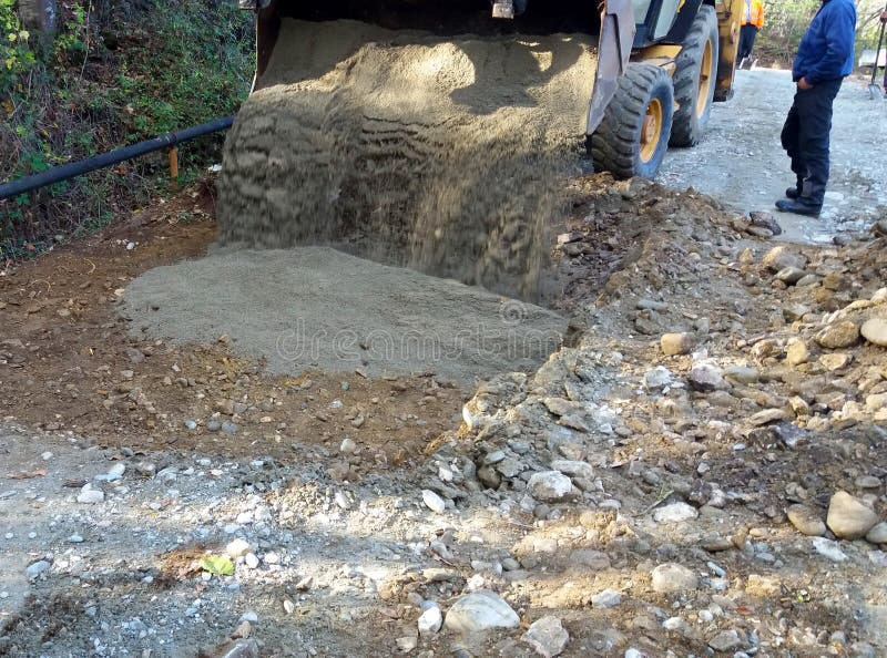 Road Construction Machinery Stock Photo - Image of shovel, pavement ...