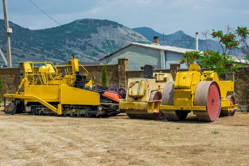 Road machinery stock photo. Image of compactor, activity - 154319992