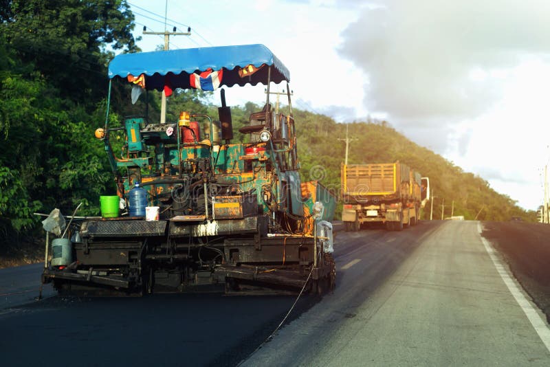 Road Construction Machinery Workers Driving Road Maintenance Vehicles ...