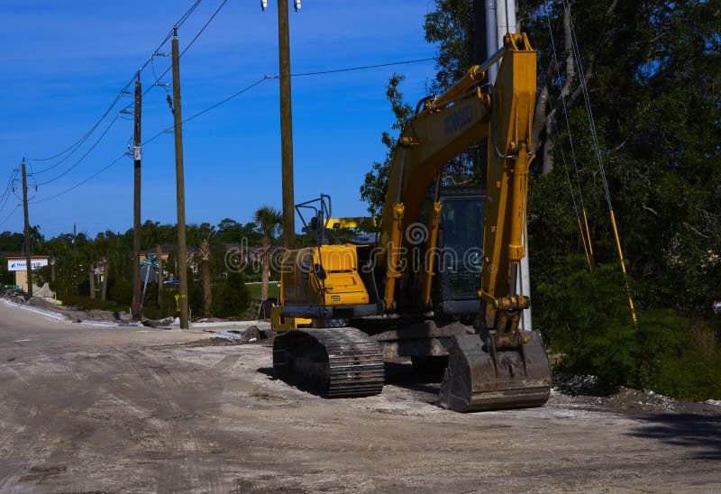 Road Construction in Progress Editorial Stock Image - Image of blue ...