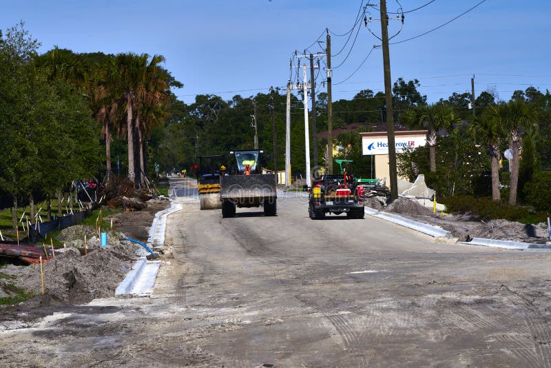Road Construction in Progress Editorial Photo - Image of equipment ...