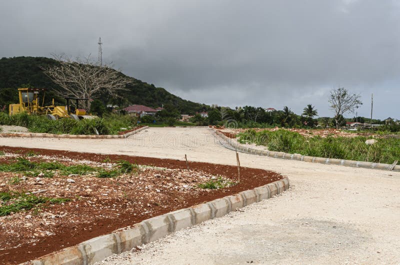 Corners of Road Construction in Progress Stock Image - Image of albizia ...