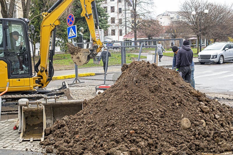 Road Construction and Repair in the City Editorial Image - Image of ...
