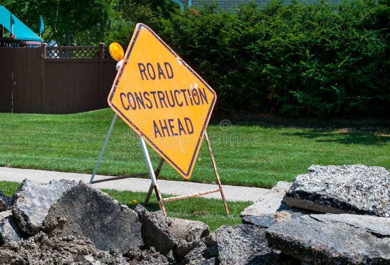 Road Construction sign stock photo. Image of safety, orange - 43465496