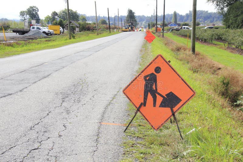 Road Construction Sign stock photo. Image of digging - 44170948