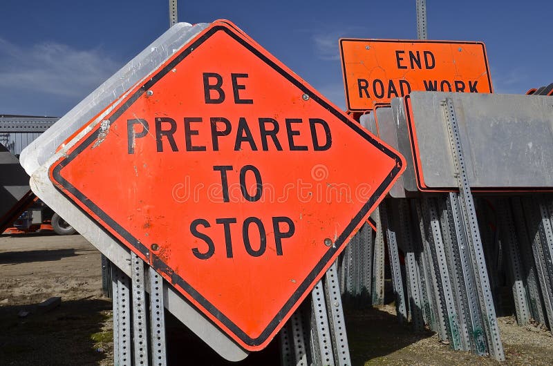 Road construction signs stock image. Image of regulation - 70865107
