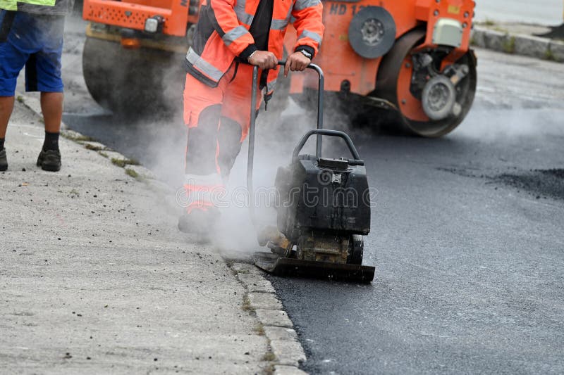 Road Construction Site, Civil Engineering, Asphalting Stock Photo ...