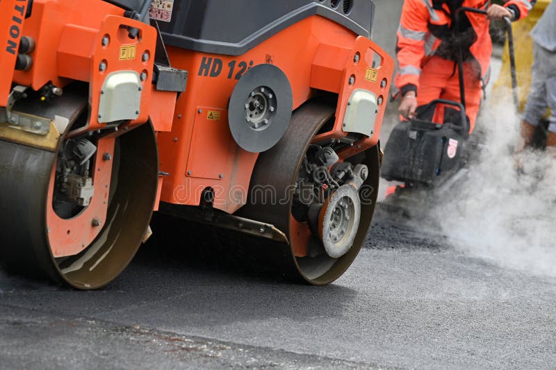 Road Construction Site, Civil Engineering, Asphalting Stock Photo ...