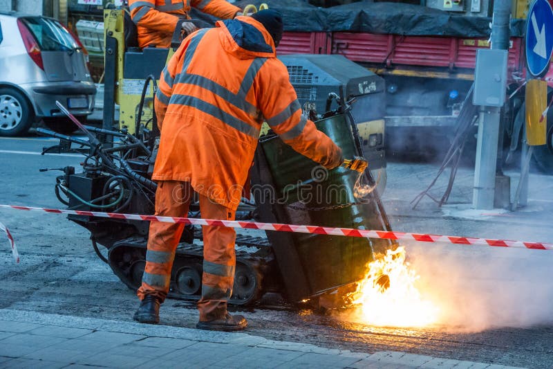 Road Construction, Teamwork Stock Photo - Image of shovel, people: 84534302