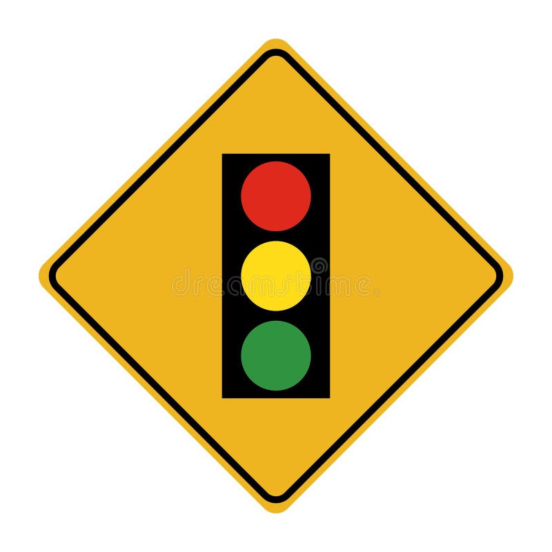 Road Construction Traffic Light Sign, Vector Illustration Stock ...