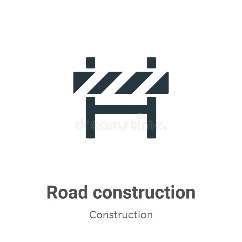 Road Construction Vector Icon on White Background. Flat Vector Road ...