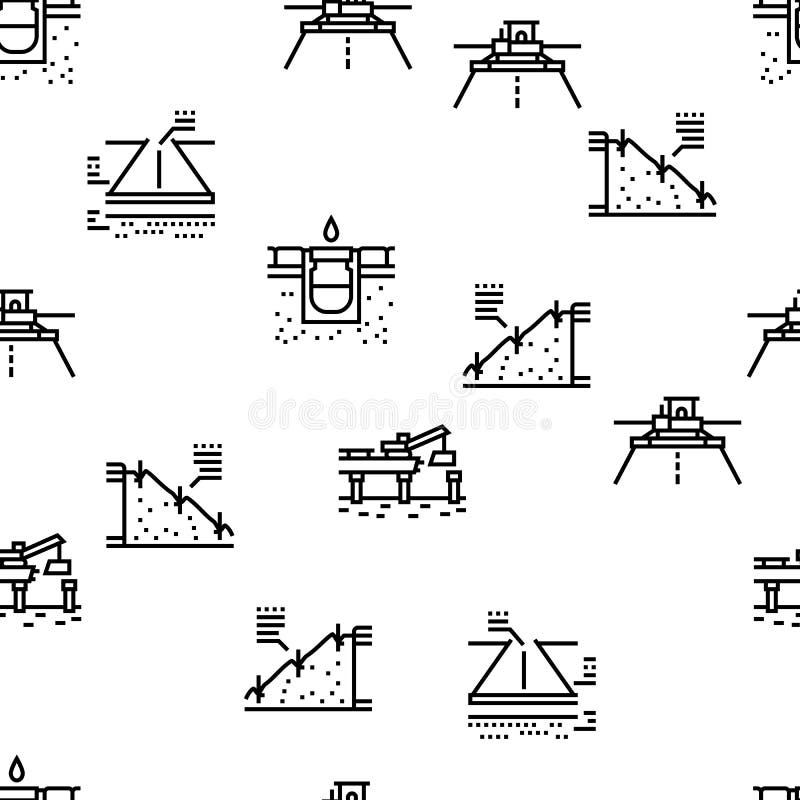 Road Construction Vector Seamless Pattern Stock Vector - Illustration ...