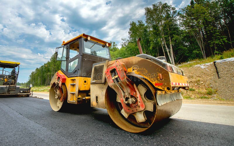 Road construction vehicle stock image. Image of machinery - 82514227
