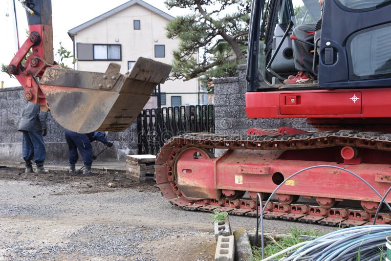Road construction work stock image. Image of city, mover - 236830237