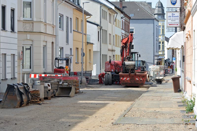 Road construction work. editorial image. Image of excavator - 54993680