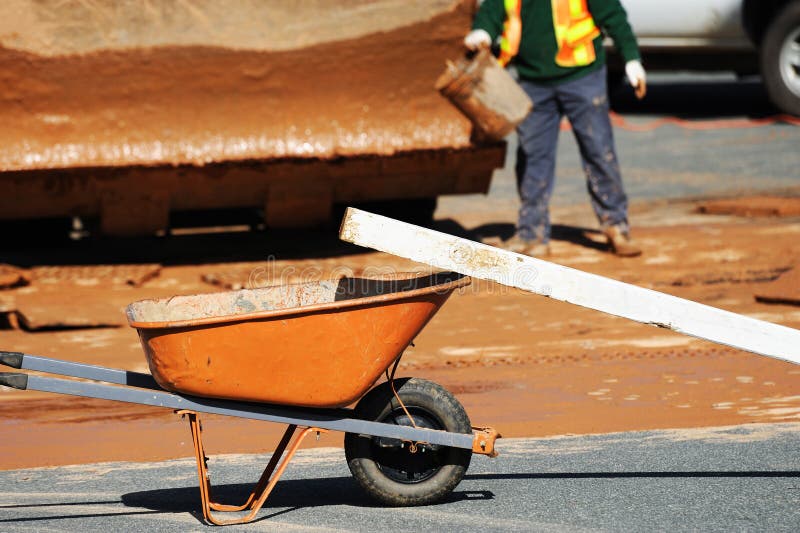 Road Construction Work and Tools Outdoor Stock Photo - Image of ...