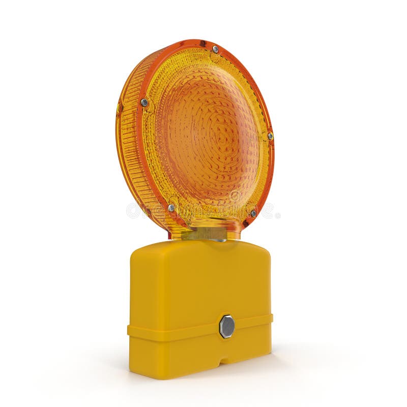 Warning Light in Yellow, Construction Site is Protected by Fence with ...