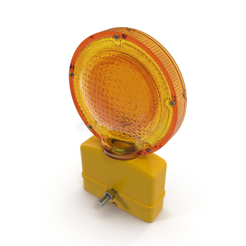 Warning Light in Yellow, Construction Site is Protected by Fence with ...