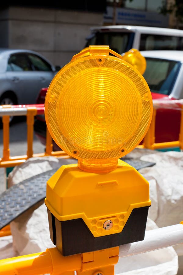 Road Construction Yellow Sign Stock Photo - Image of orange, equipment ...