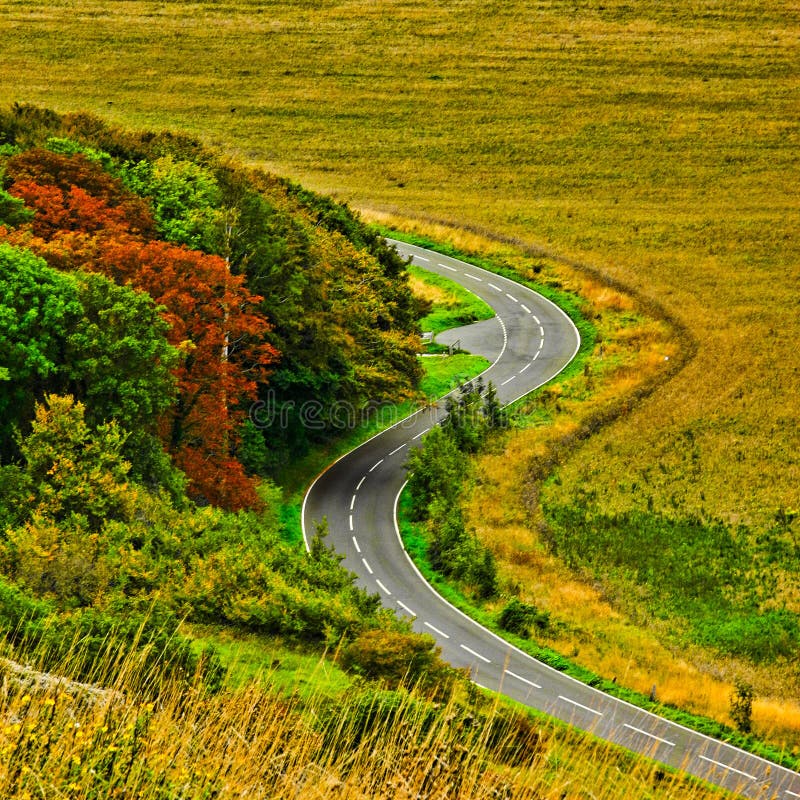Road stock image. Image of corner, road, nature, autumn - 162422771
