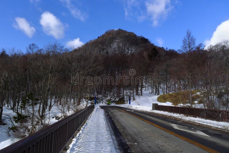 Road Cover with Snow in Winter Moutain Stock Image - Image of snow ...