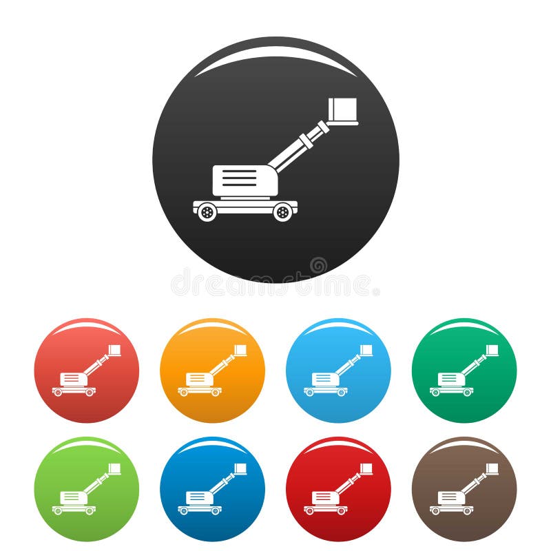 Road crane icons set color stock vector. Illustration of loader - 150814024