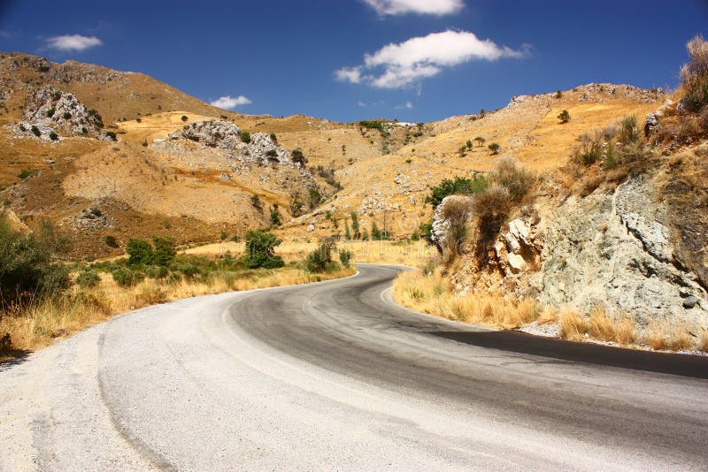 Road in crete stock photo. Image of skies, crete, landscape - 12536996