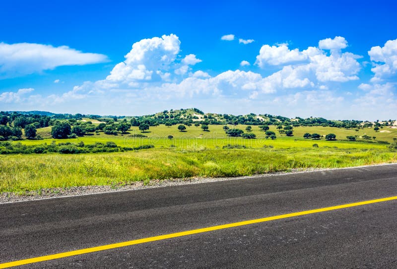 The Road Crosses the Plains Stock Image - Image of asphalt, destination ...