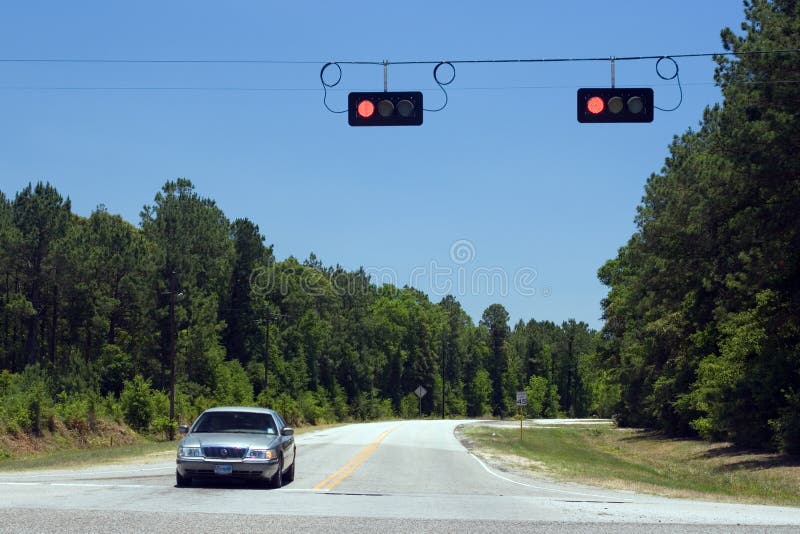 Road Crossing and Red Lights Stock Image - Image of road, front: 75994039