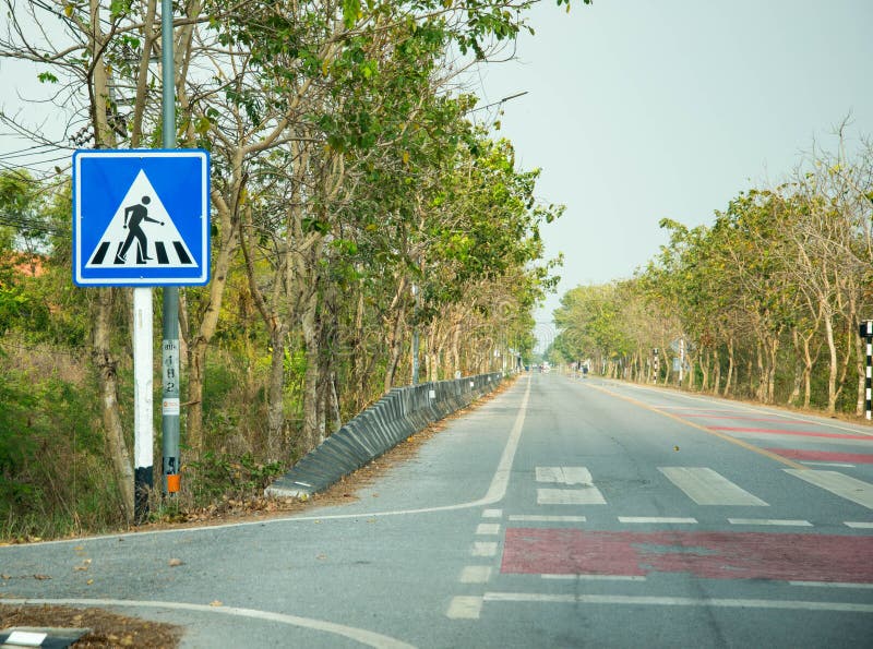 Road crossing sign, safety stock image. Image of morning - 140721017