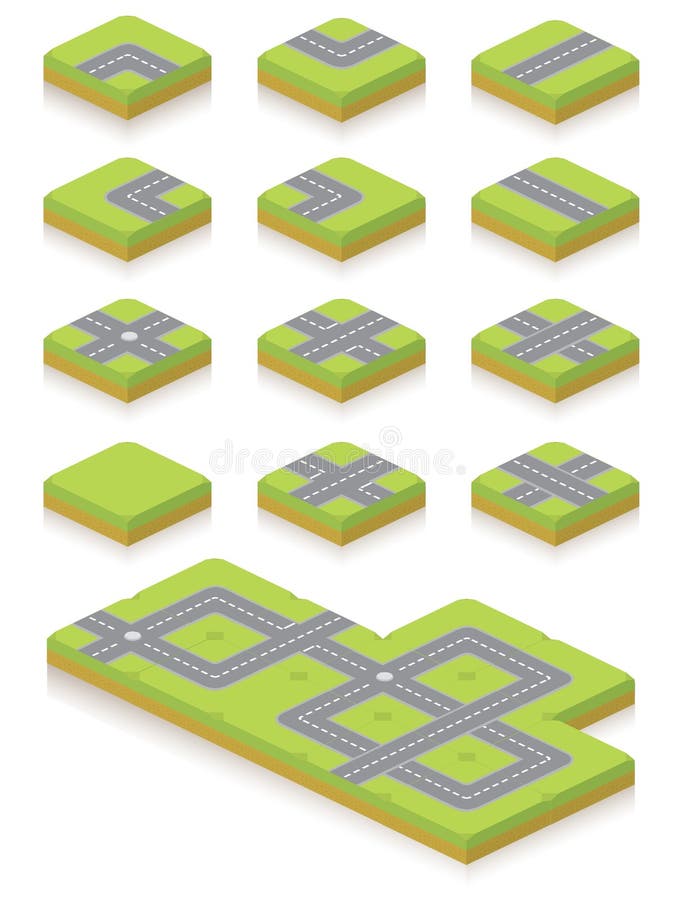 Road cubes stock vector. Illustration of connect, destination - 12943452