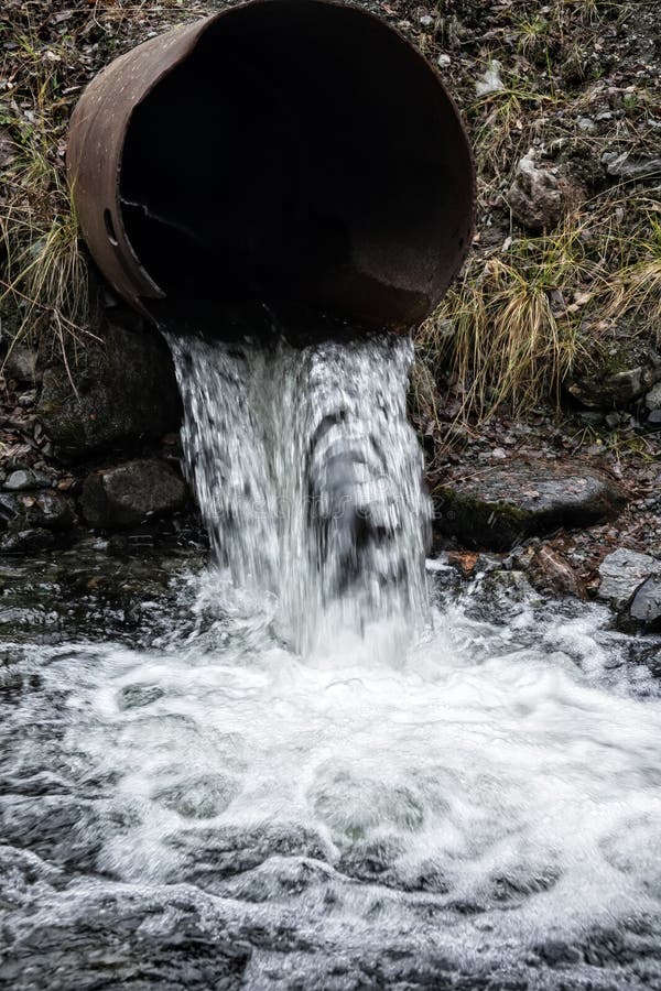 Water Runoff from a Road Spillway Stock Image - Image of heavy ...