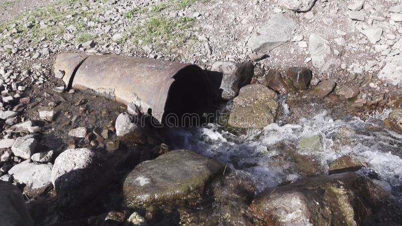 Culvert Was Washed Away by the Waters of Stream Stock Video - Video of ...