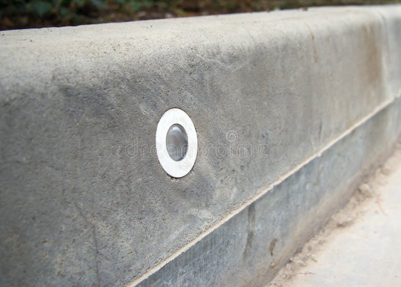Road Curb with Integrated Illumination Lamp Stock Photo - Image of ...