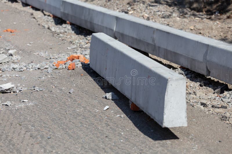 Road Curb Replacement, Road Works Stock Image - Image of build, paving ...
