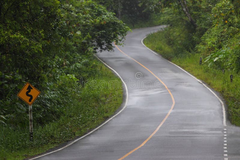 Road And Curve In Mountain Way Picture. Image: 21262299