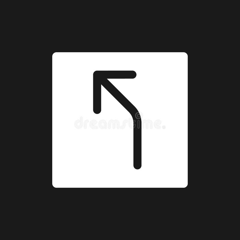 Road Curves To Left Arrow Dark Mode Glyph Ui Icon Stock Vector ... Road Curves To Left Arrow Dark Mode Glyph Ui Icon Stock Vector ...