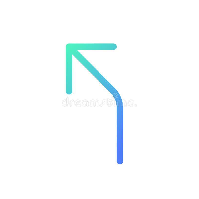 Road Curves To Left Arrow Pixel Perfect Gradient Linear Ui Icon Stock ... Road Curves To Left Arrow Pixel Perfect Gradient Linear Ui Icon Stock ...