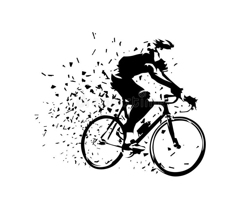 Road Cycling, Abstract Blue Cyclist Stock Vector - Illustration of ...
