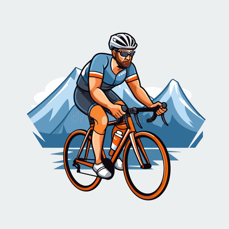 Road Cyclist Hand-drawn Illustration. Cyclist. Vector Doodle Style ...