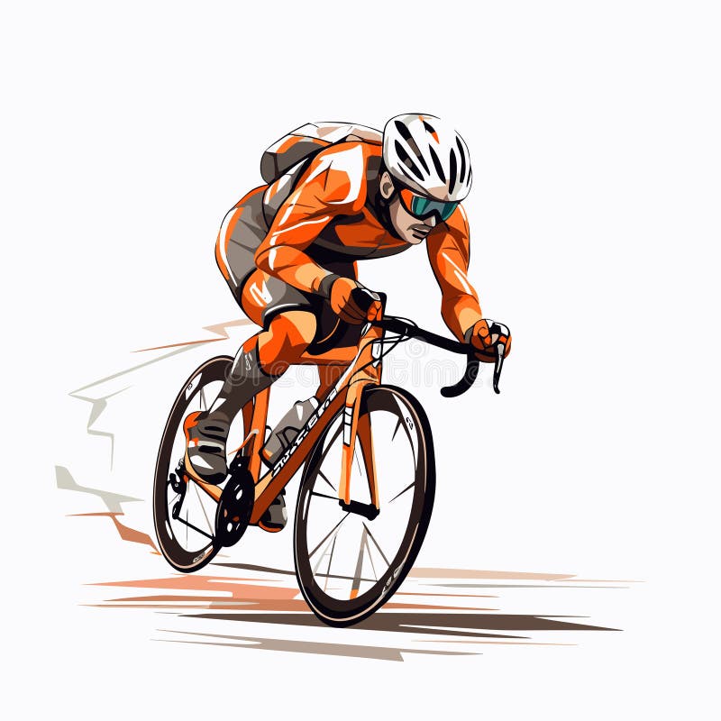 Road Cyclist Hand-drawn Illustration. Cyclist. Vector Doodle Style ...