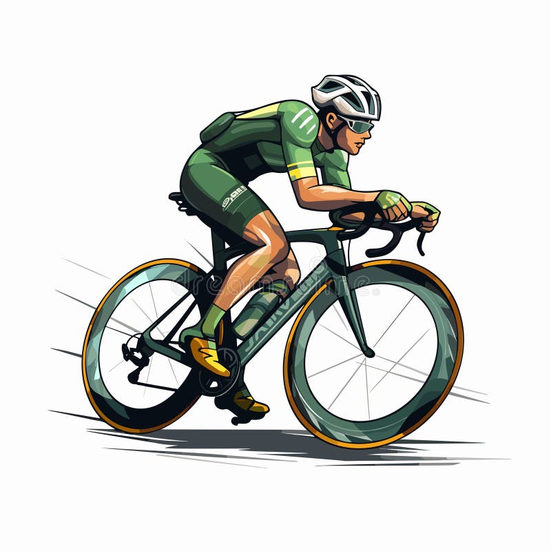 Road Cyclist Hand-drawn Illustration. Cyclist. Vector Doodle Style ...